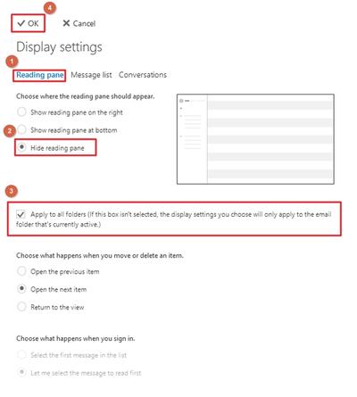 停用郵件預覽 How to Hide Reading Pane